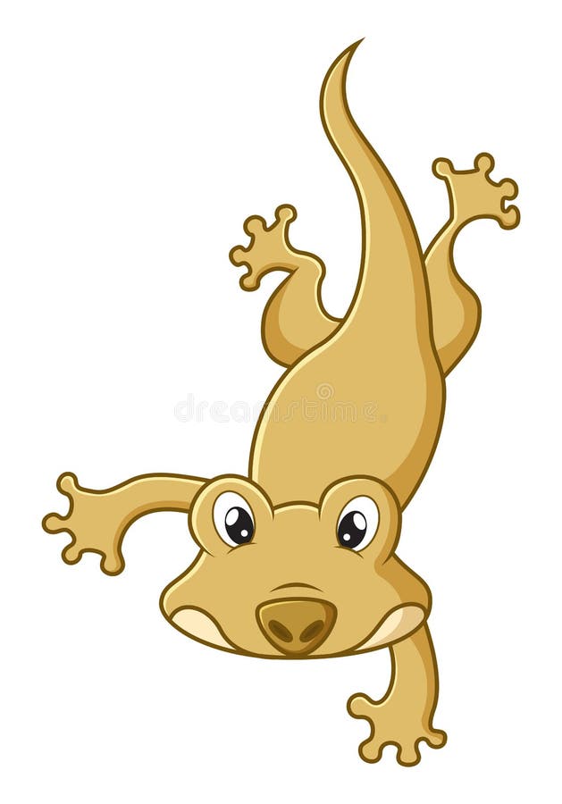 The House Lizard is Creeping with the Happy Face Stock Vector ...