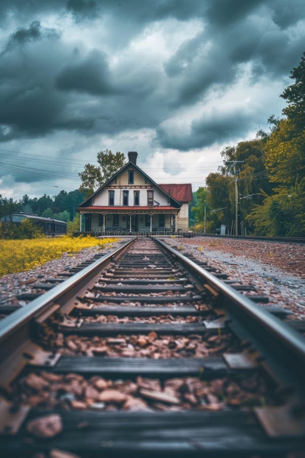 House Located Near Train Tracks Stock Photos - Free & Royalty-Free ...