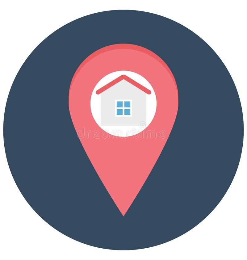 House Location Colored Vector Illustration Stock Vector - Illustration ...