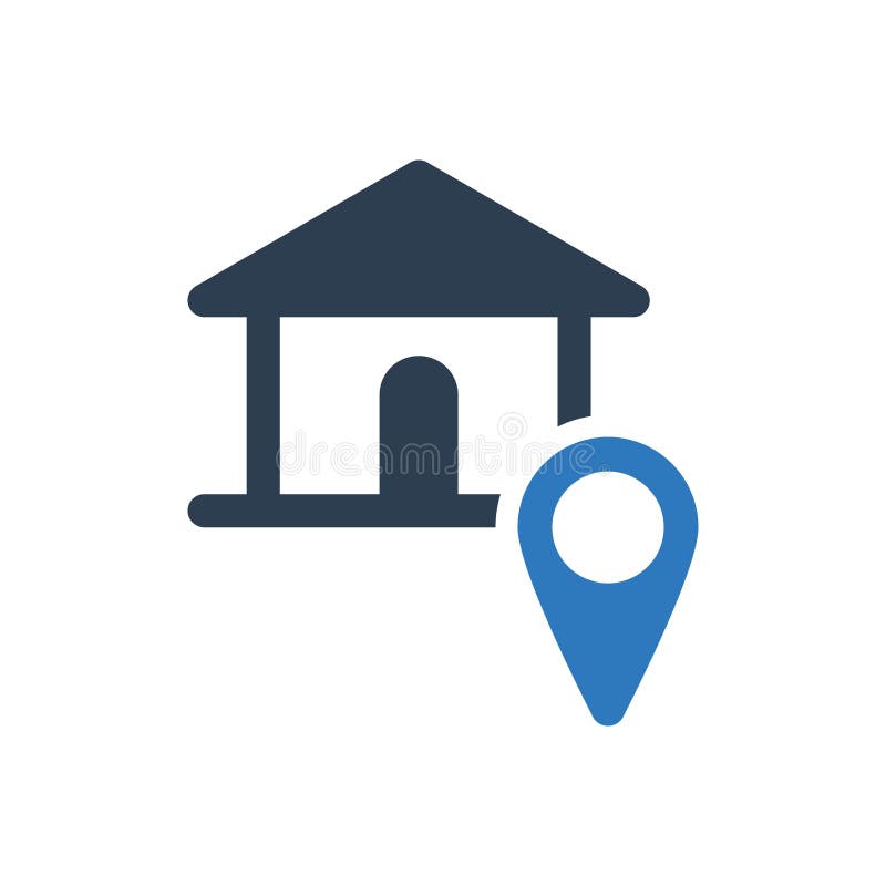 House Location Icon - Real Estate and Address Map Pin Icon Stock Vector ...
