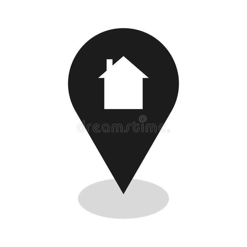 House Location Icon. Real Estate Pinpoint. Drop Shadow Map Pointer ...