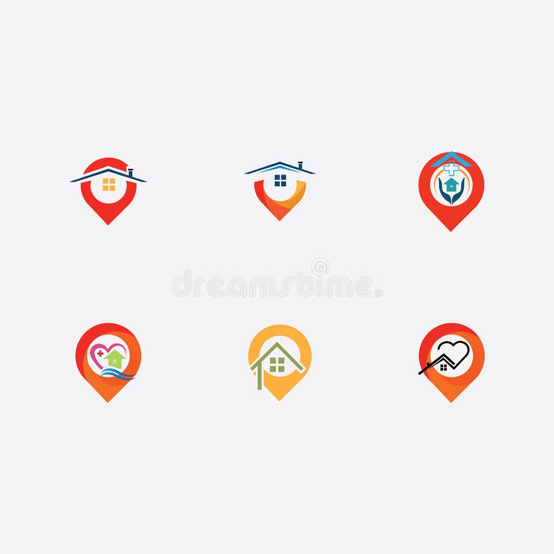 A House Location Logo, Home Location, Pin House Logo Stock Vector ...