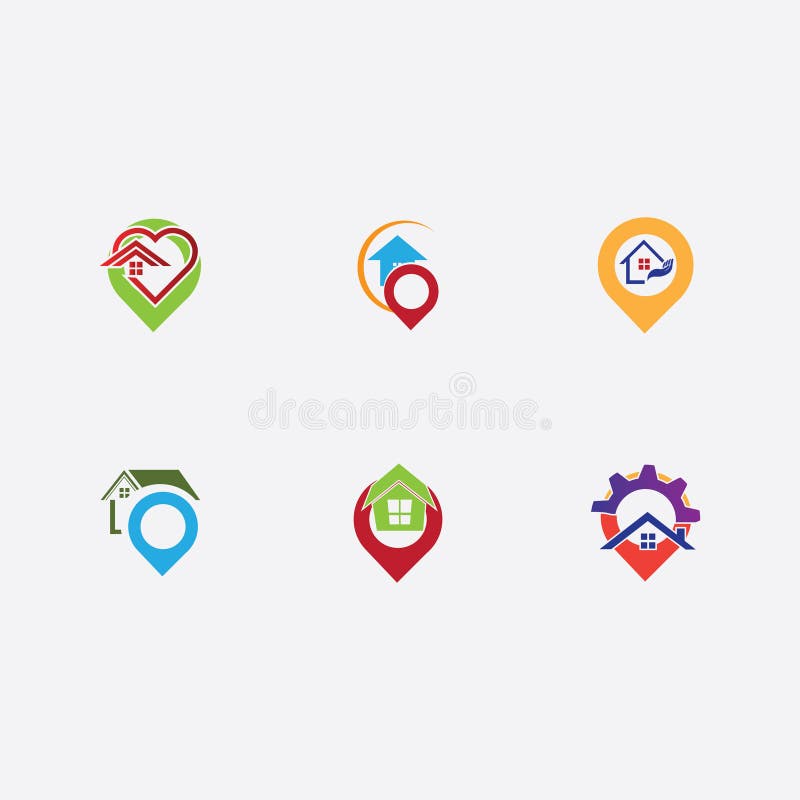 A House Location Logo, Home Location, Pin House Logo Stock Vector ...