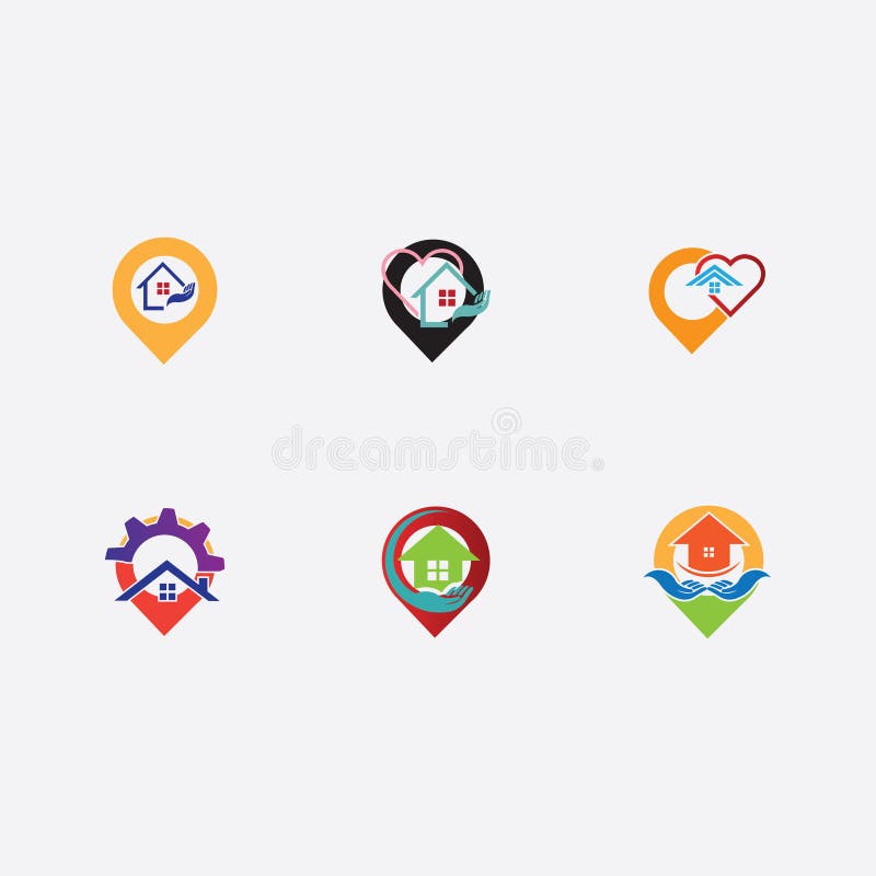 A House Location Logo, Home Location, Pin House Logo Stock Vector ...