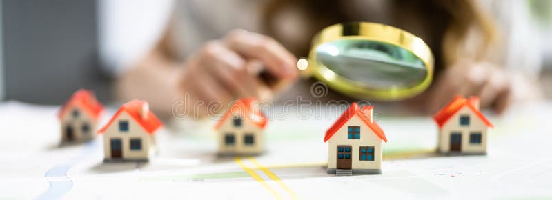 House Location Search on Map Stock Photo - Image of architect, building ...