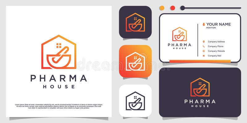 House Logo Concept with Traditional Pharmacy Element Premium Vector Stock Vector - Illustration ...