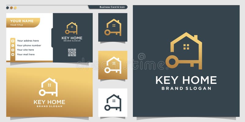House Logo Design with Creative Key Element Concept Premium Vector ...