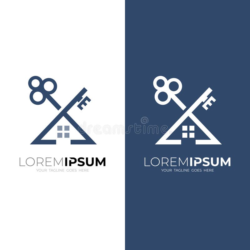 House Logo and Kay Design Combination, House Key Icon Stock Vector ...