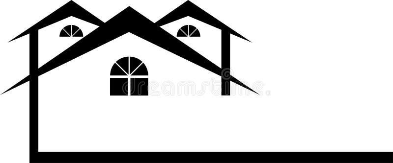 House Logo Template BW stock vector. Illustration of building - 213102243