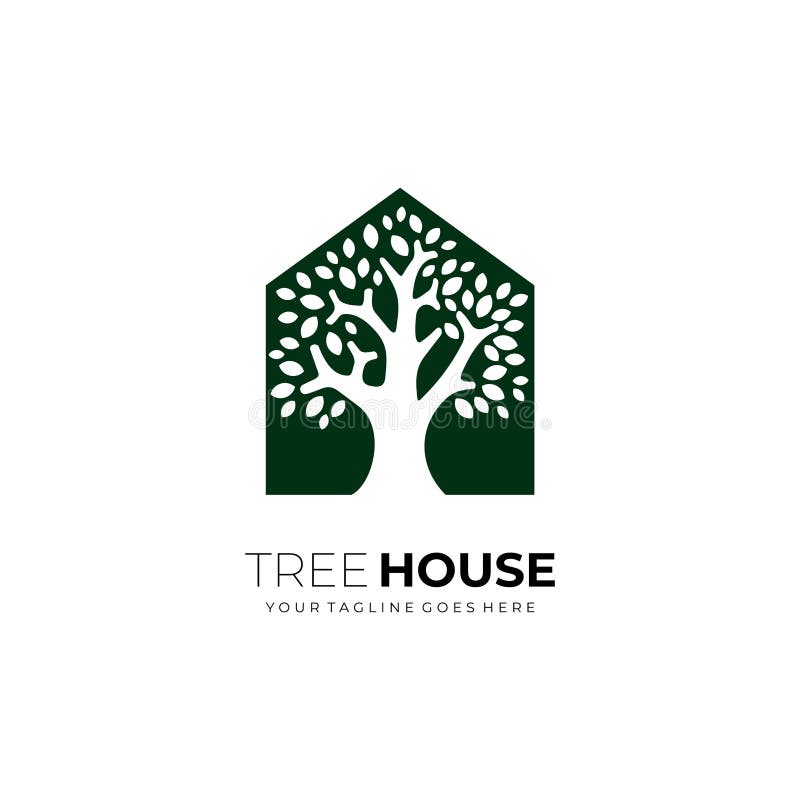 House Logo and Tree Design Combination, Building Logos Stock Vector ...