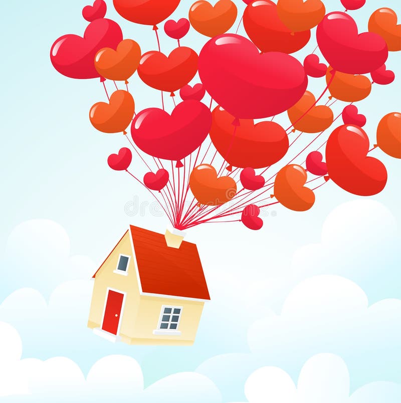 House of love stock vector. Illustration of house, balloon - 29008178