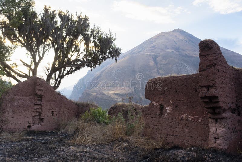 House Made of Adobe Mud in Rural Countryside in Cusco Peru. Stock Image ...