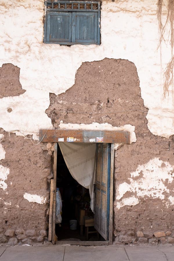 House Made of Adobe Mud in Rural Countryside in Cusco Peru. Stock Image ...