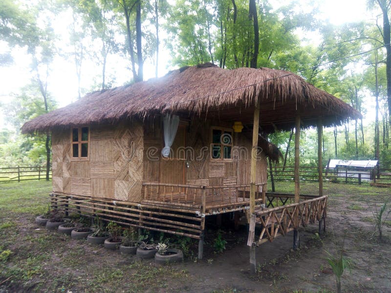 Bamboo house in Palembe stock image. Image of bulding - 83031783