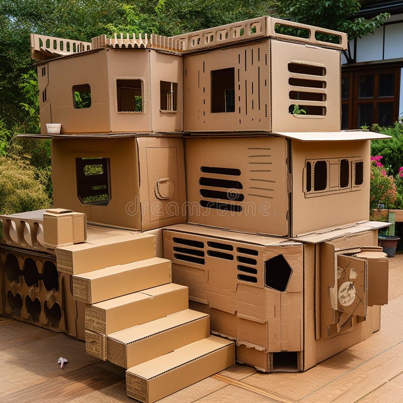 House Made of Cardboard Packaging Boxes, Creative Architecture, the ...