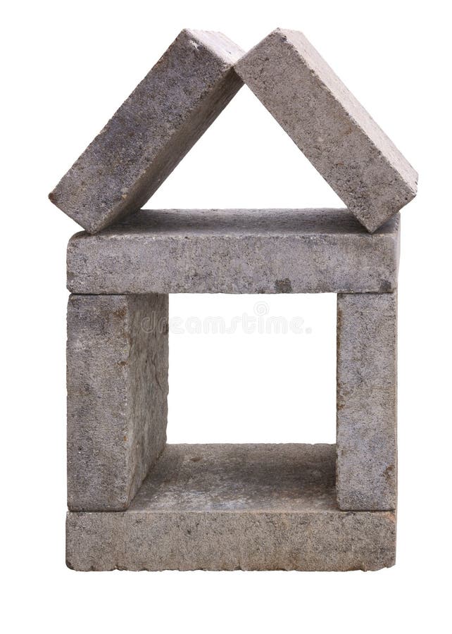 House Made of Concrete Building Blocks Stock Image - Image of outdoor ...