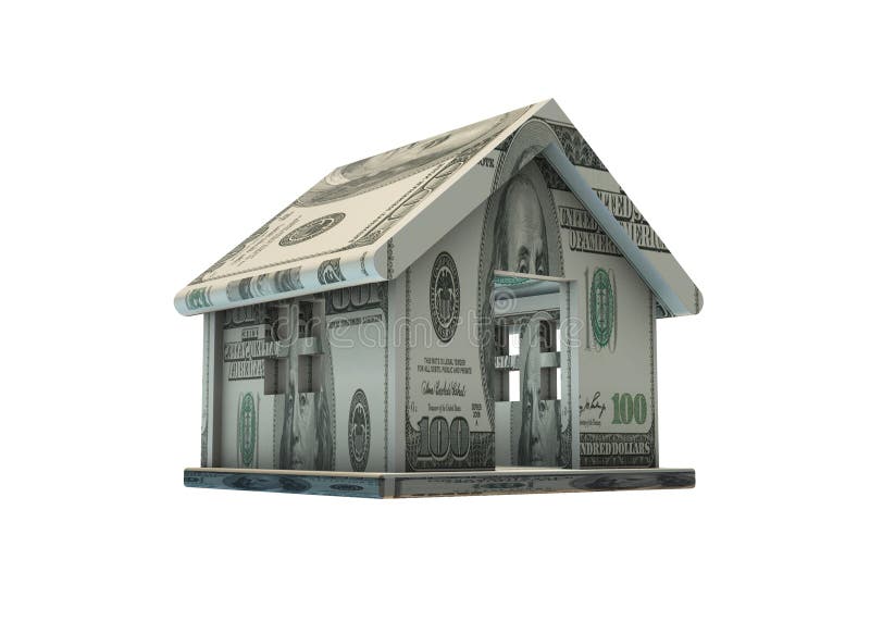 The House Made with Dollar Banknotes Isolated on White Stock ...