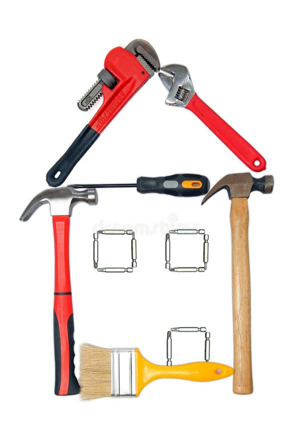 House Made with Isolated Tools Stock Image - Image of spanner ...