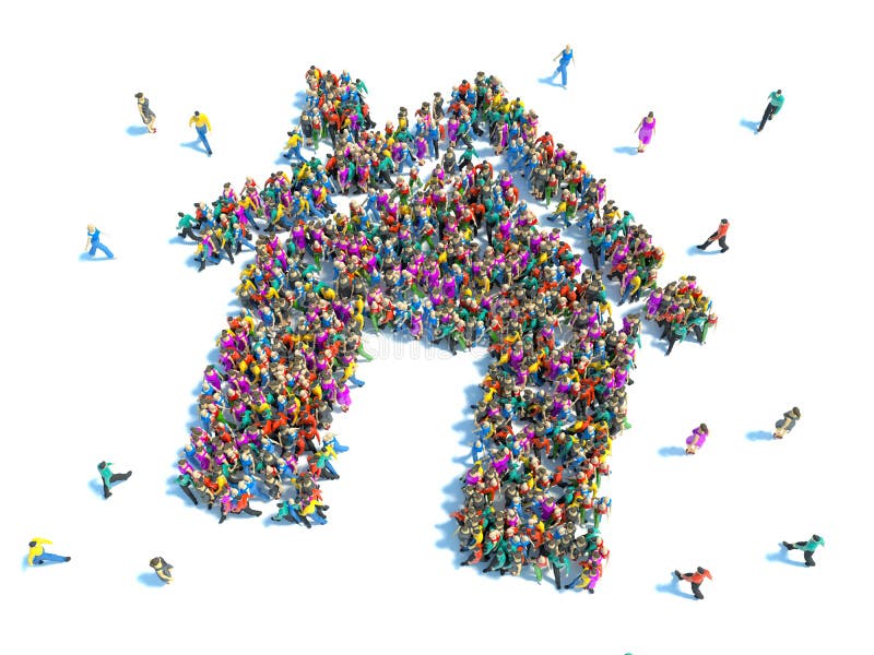 House Made Out of Large Group of People Stock Illustration ...