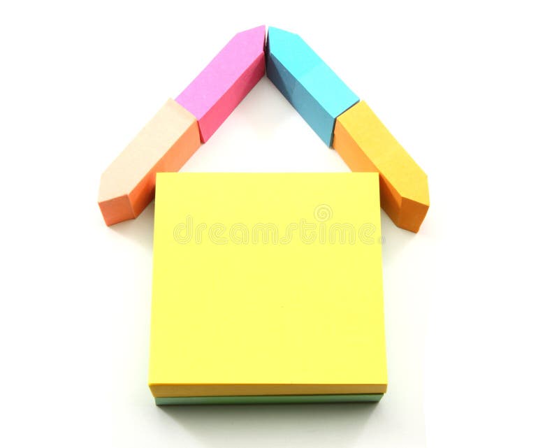 A House Made Out of Sticky Notes Stock Photo - Image of sticky, orange ...