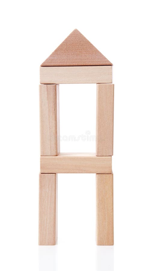 House Made Out of Colorful Wooden Building Blocks Stock Image - Image ...