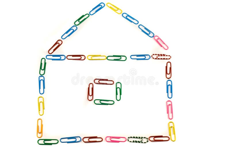 House Made with Paper Clips Stock Photo - Image of building ...
