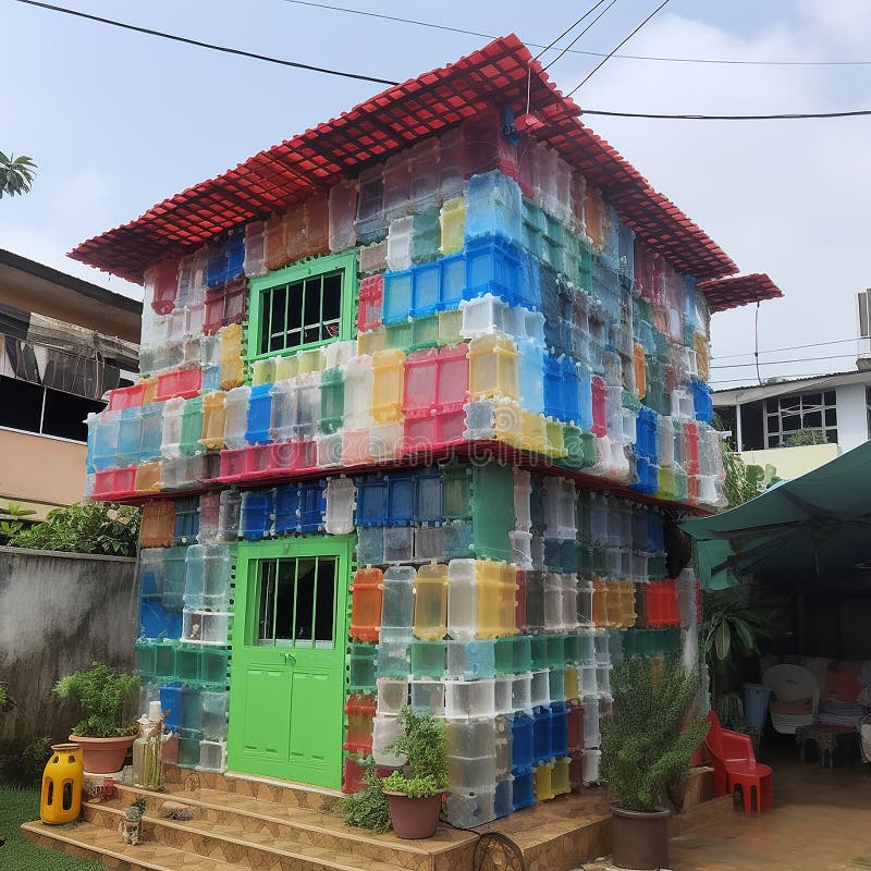 House Made of Plastic Containers, Creative Architecture, the Concept of ...