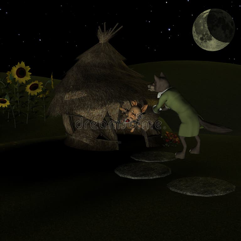 Wolf Blowing House Stock Illustrations – 29 Wolf Blowing House Stock ...