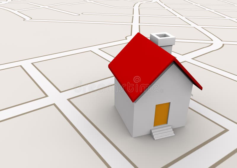 House in Map Real Estate Concept Stock Illustration - Illustration of ...