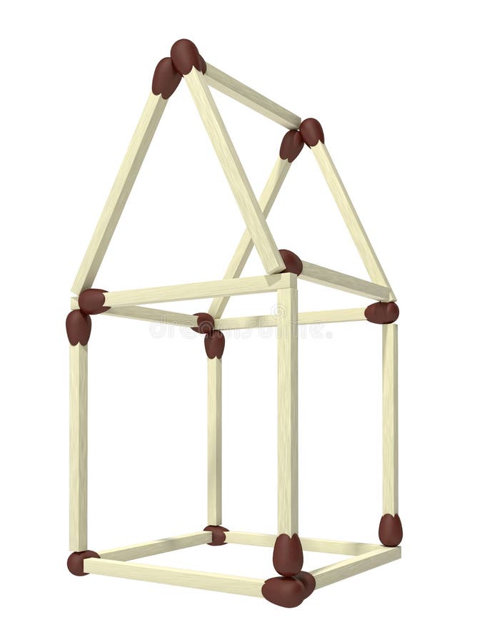 Matchstick house stock illustration. Illustration of architectural ...