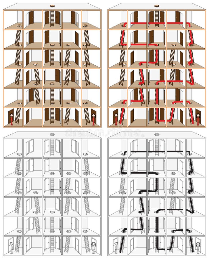 House maze stock vector. Illustration of maze, composition - 67685334