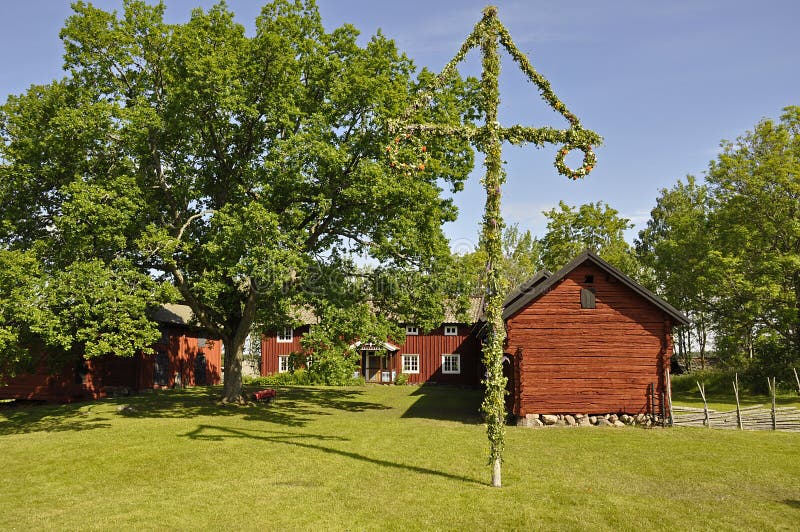 House and midsummer tree stock image. Image of outdoor - 23004839