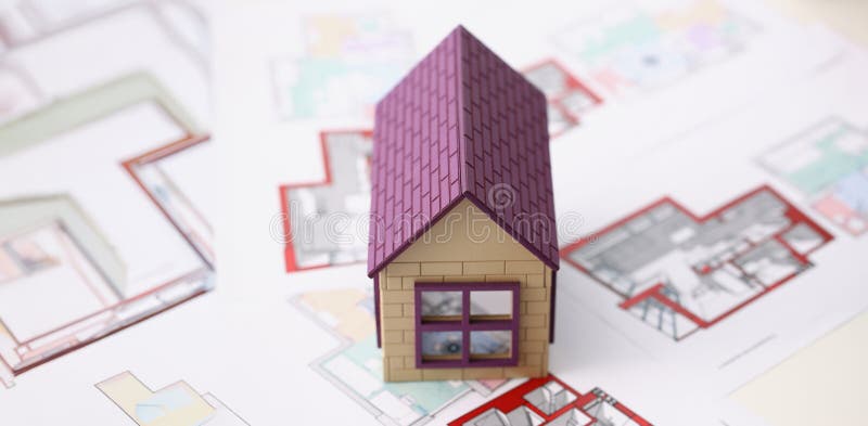 House Miniature with Blueprint Sample for Real Estate Property ...