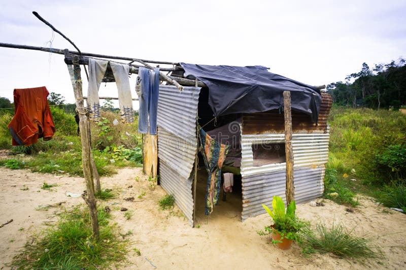 House of a Mining Family in the Gold Extraction Area Stock Image ...
