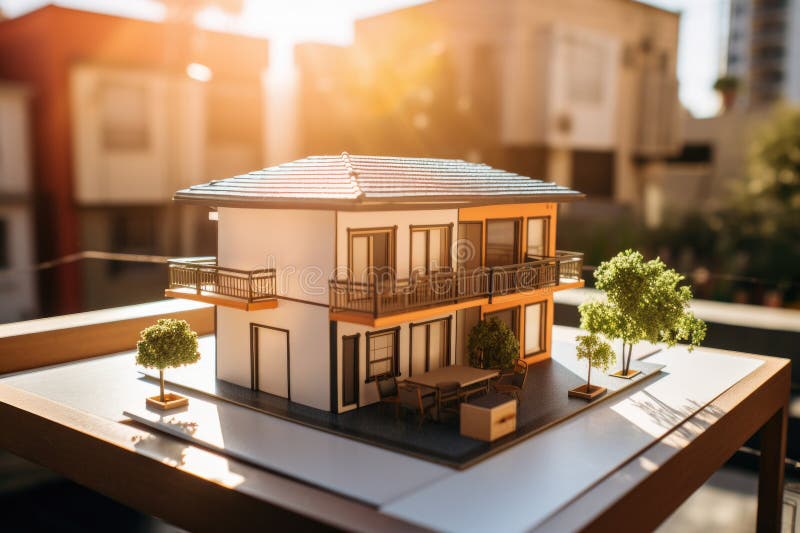 House Model on an Apartment Lease Agreement in the Sun Stock ...