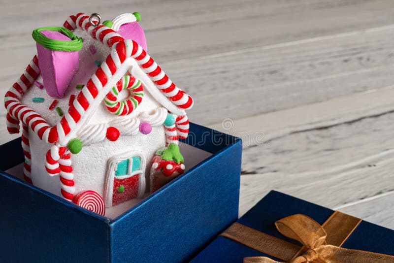 House Model with Christmas Decoration Inside Present Box Stock Photo ...