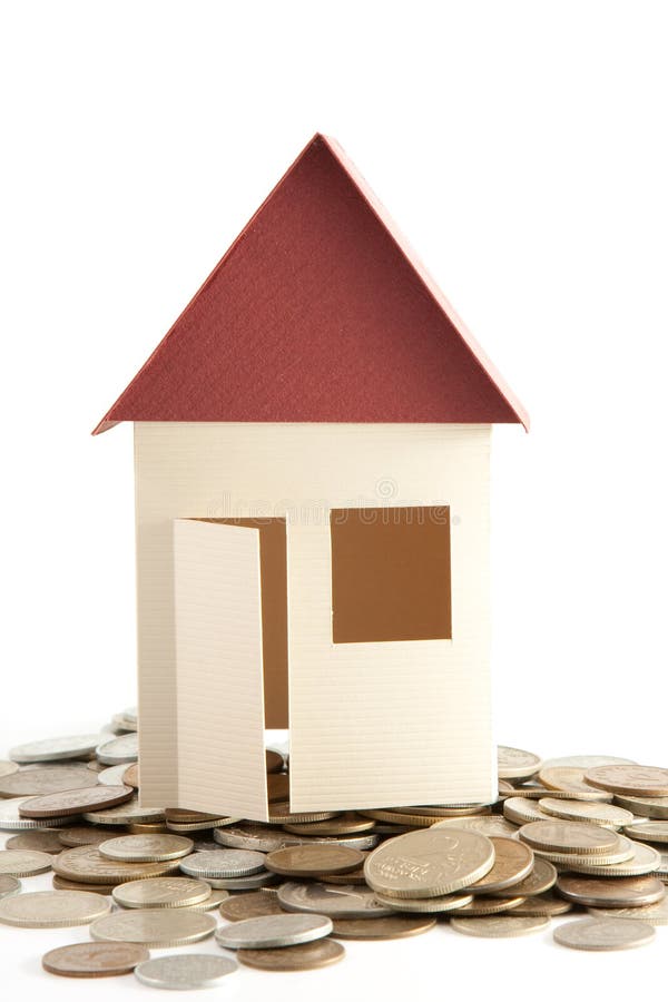 Hands Protect Miniature House with the Coins Stock Image - Image of ...