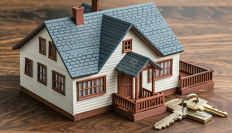 House Model and House Key. House Model and House Key Stock Illustration ...