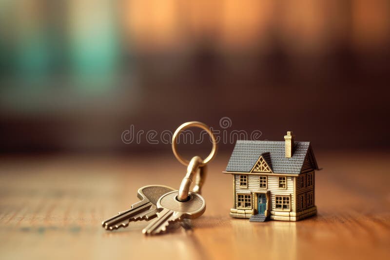 House Model and House Key. Generative AI Stock Illustration ...