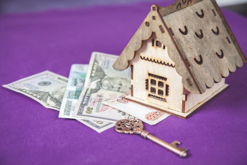 House Model with Key and Money Stock Image - Image of business, housing ...