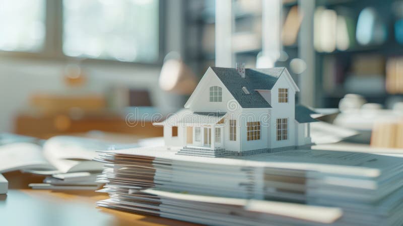 The House Model on Papers. AI Generated Stock Photo - Image of model ...