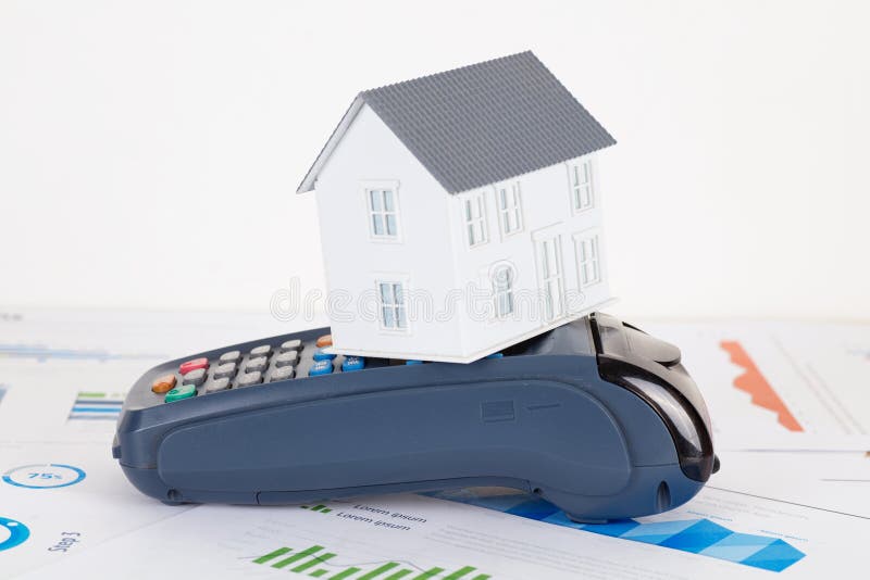 House Model and Pos Machine on Financial Chart Stock Photo - Image of ...