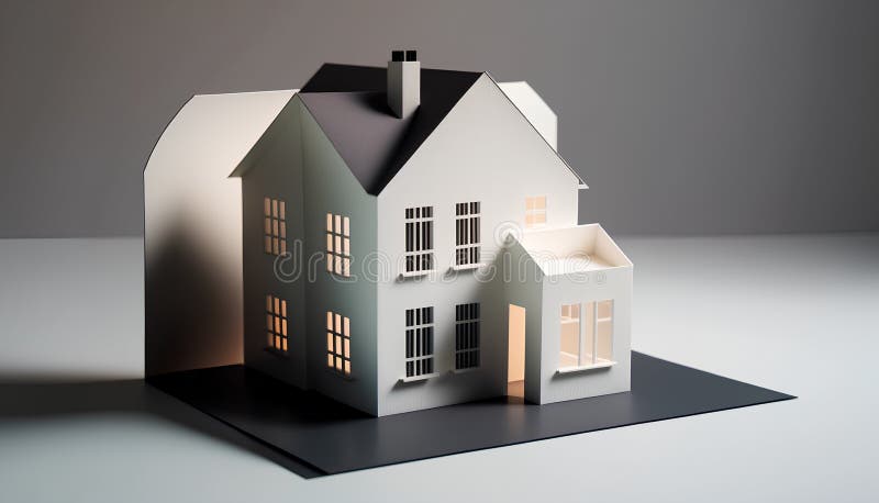 House Model. Real Estate Concept. 3D Illustration. 3D Rendering Stock ...