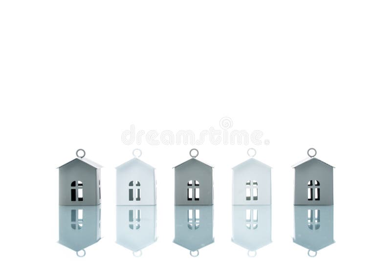 House Model in a Row, Home Choice Stock Image - Image of build, order ...