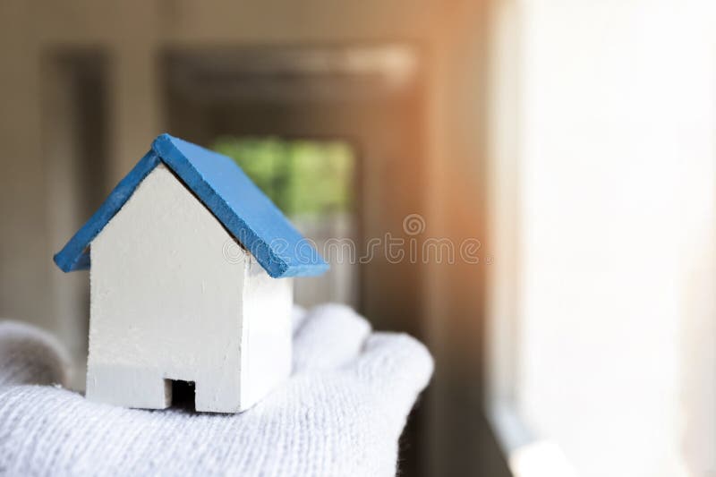 House Model in a Worker Hand. Architectural Concept Stock Photo - Image ...