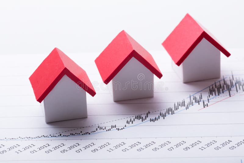 House Models on Financial Chart Stock Photo - Image of chart, market ...