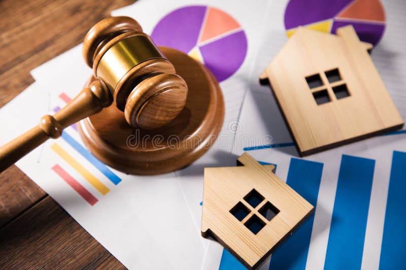 House Models with Wooden Judge Stock Image - Image of expropriation ...