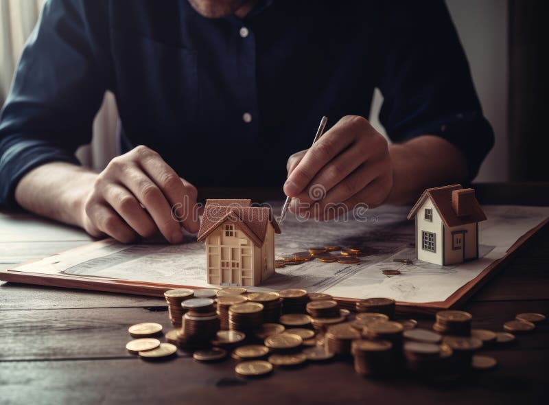 House and Money Agent Concept Stock Illustration - Illustration of ...