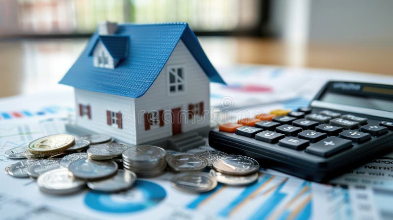 The House and Money Calculator.AI Generated Image Stock Image - Image ...