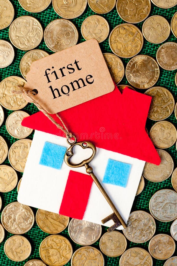 House - First Home stock image. Image of gold, blue, ownership - 89886965